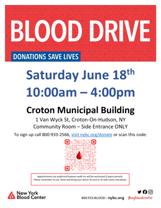 June Community Blood Drive | Croton-on-Hudson NY